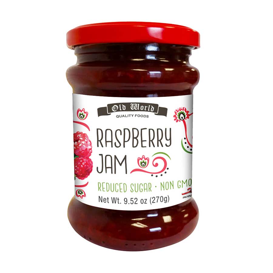 Old World Raspberry Fruit Jam, 9.52 oz Jar, Case of 6 - Old World ...