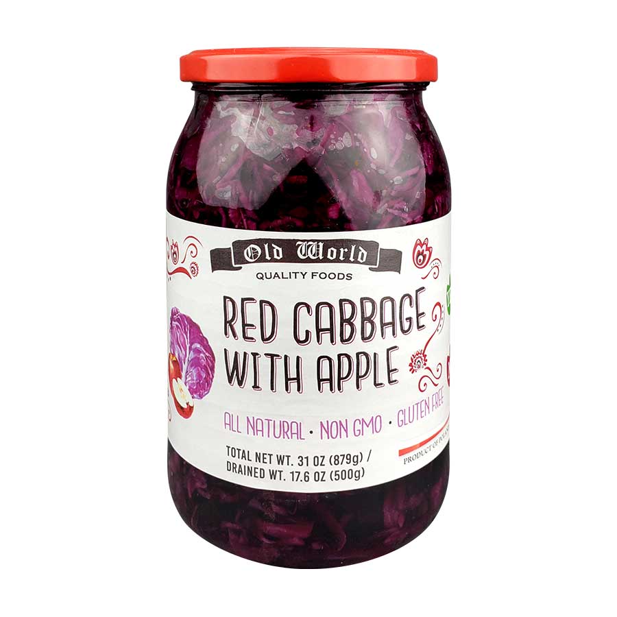 Red Cabbage with Apple, 31 Oz - Old World Quality Foods